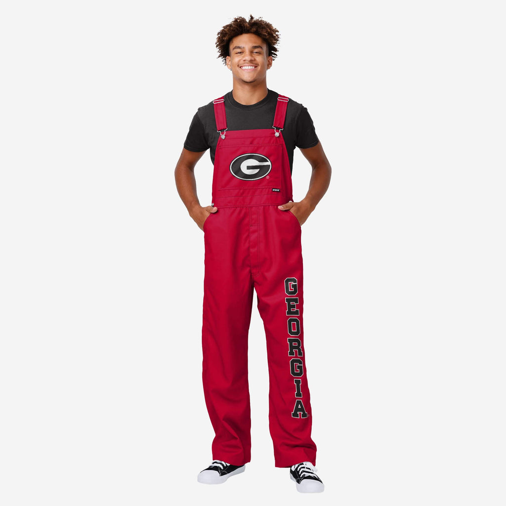 Georgia Bulldogs Mens Big Logo Bib Overalls FOCO