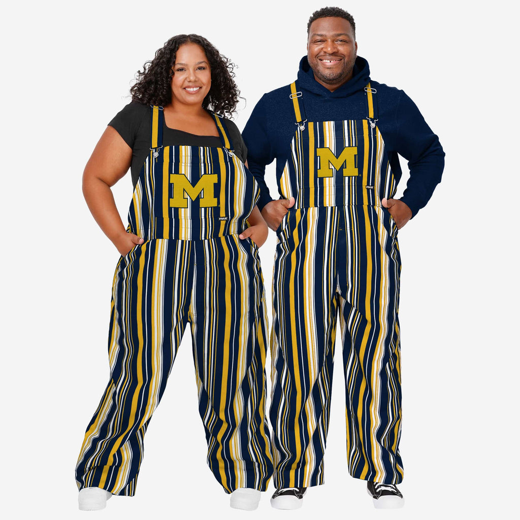 Michigan Wolverines Mens Hyper Stripe Bib Overalls FOCO