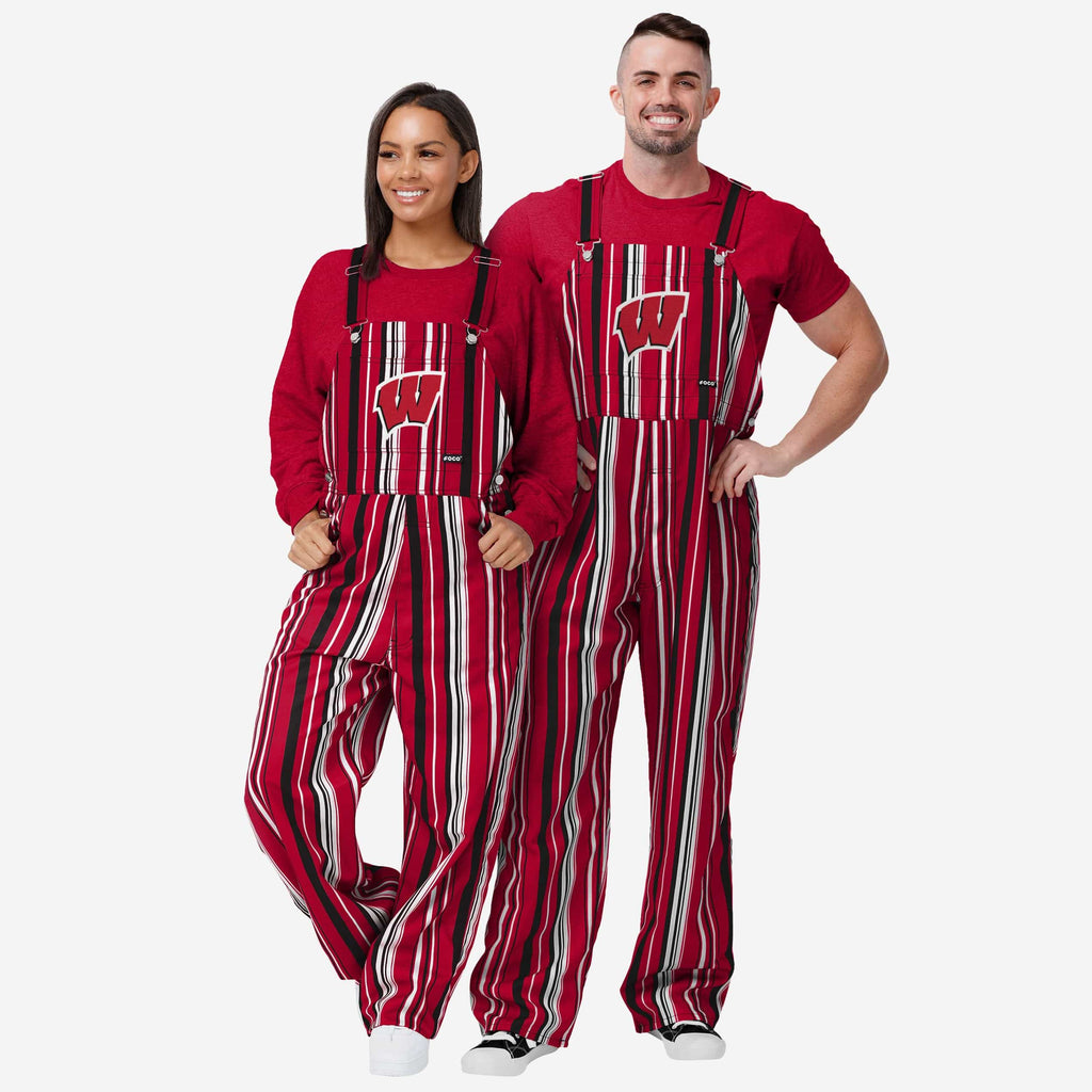Wisconsin Badgers Mens Hyper Stripe Bib Overalls FOCO