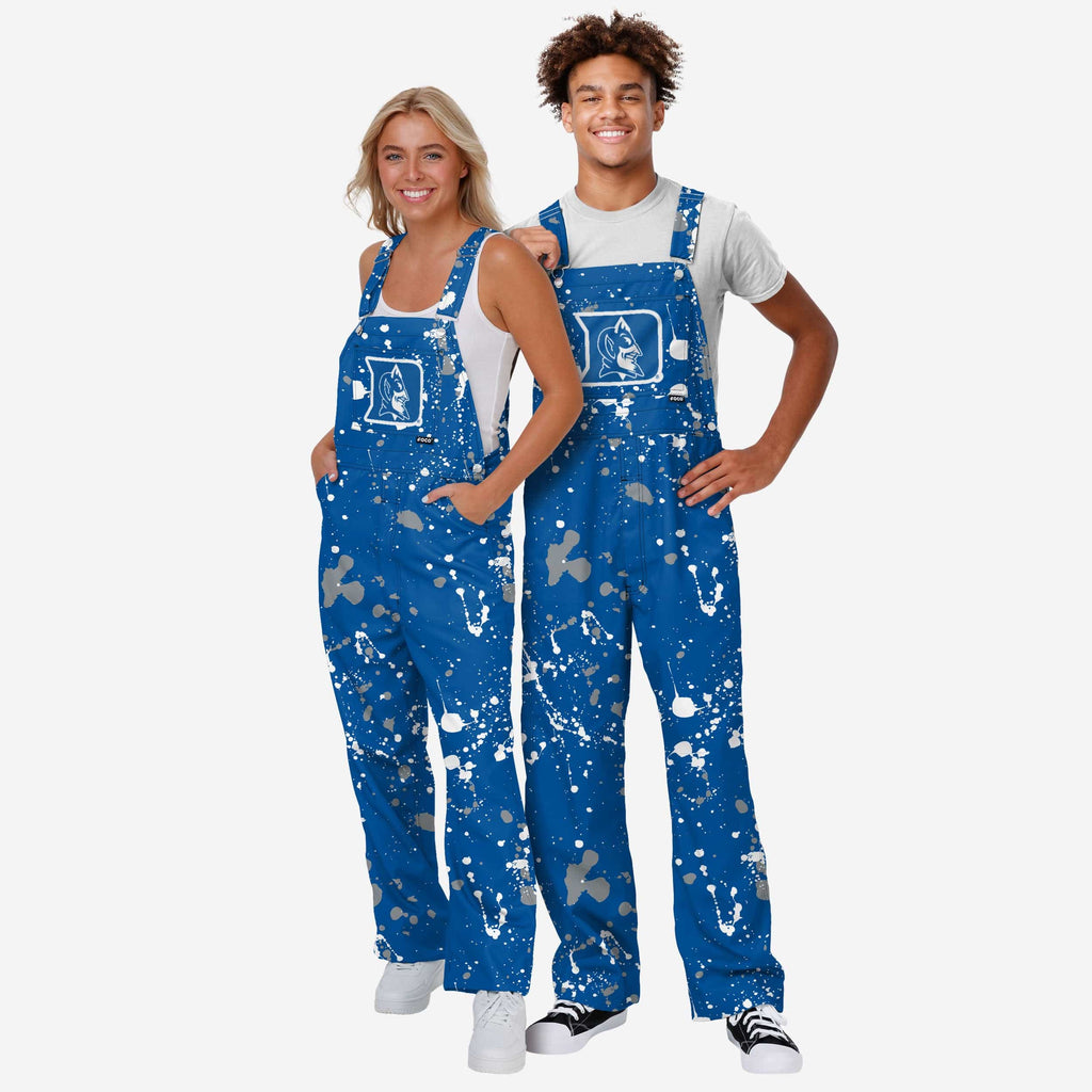 Duke Blue Devils Mens Paint Splatter Bib Overalls FOCO