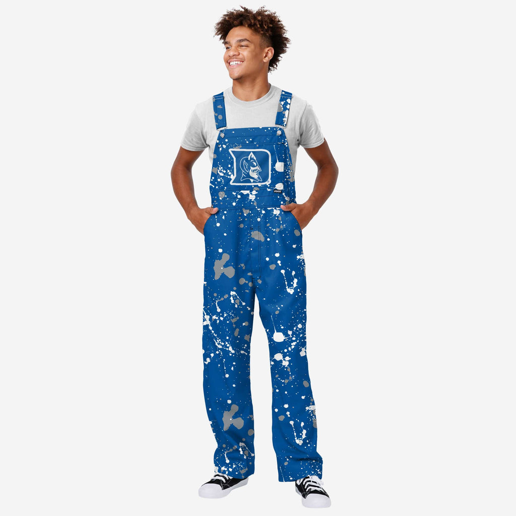 Duke Blue Devils Mens Paint Splatter Bib Overalls FOCO