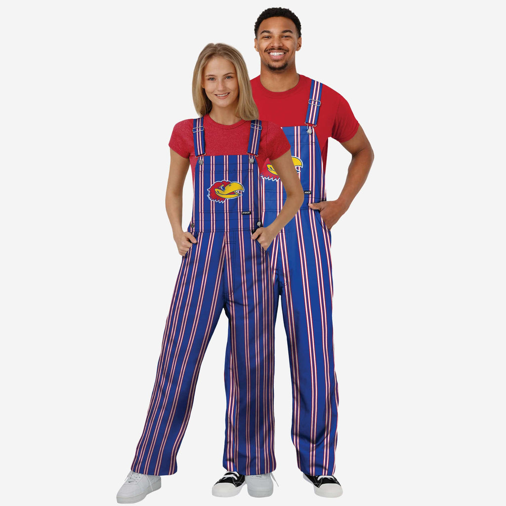 Kansas Jayhawks Mens Sideline Spirit Bib Overalls FOCO