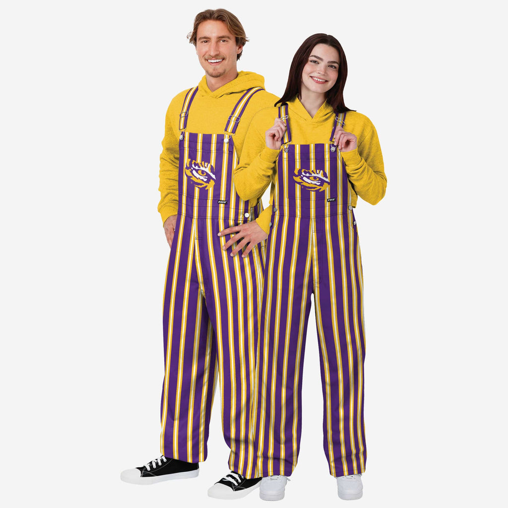 LSU Tigers Mens Sideline Spirit Bib Overalls FOCO