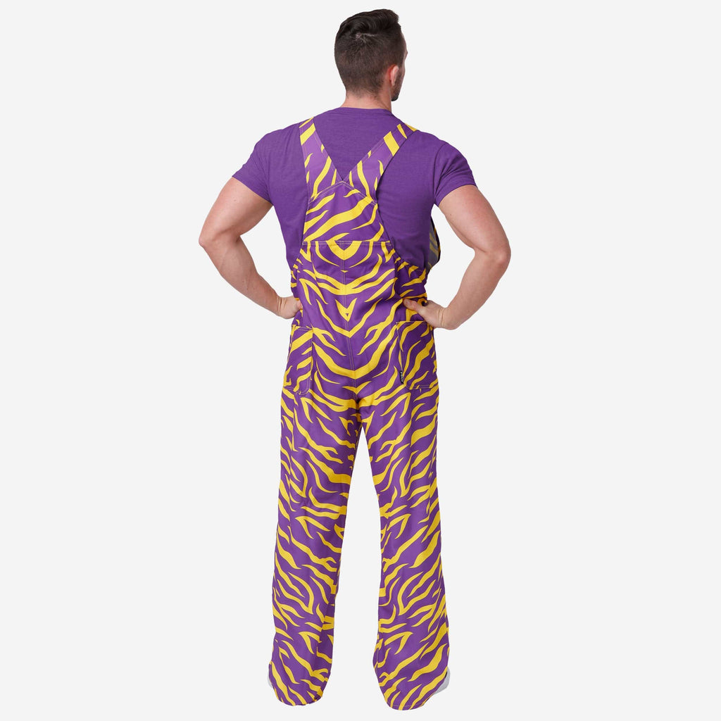 LSU Tigers Mens Tiger Stripe Thematic Bib Overalls FOCO