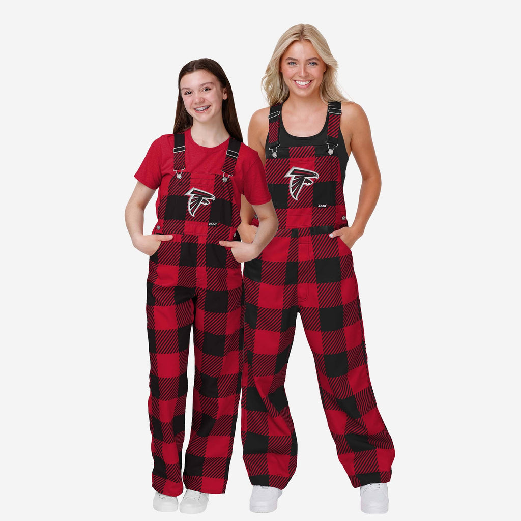 Atlanta Falcons Youth Plaid Bib Overalls FOCO