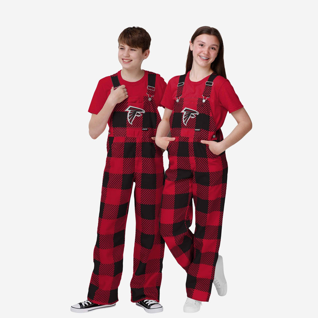 Atlanta Falcons Youth Plaid Bib Overalls FOCO