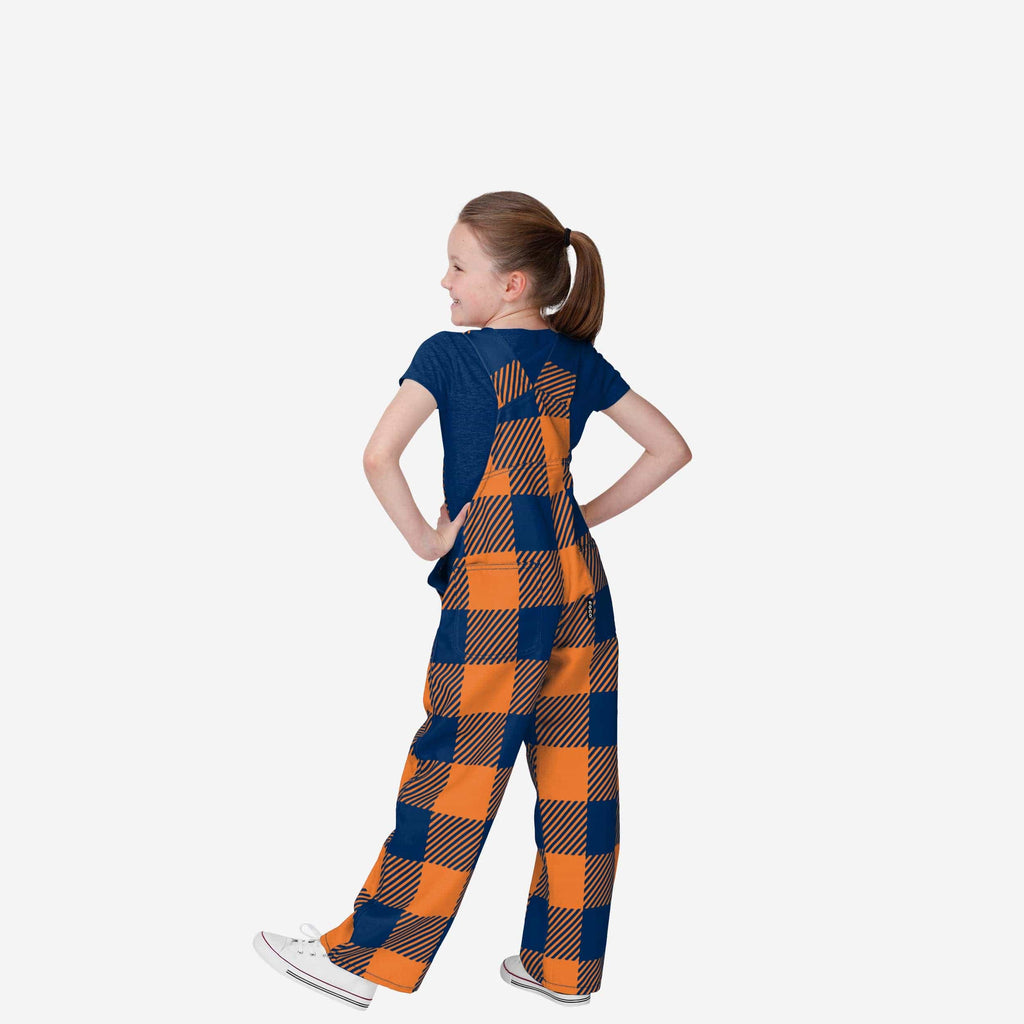 Denver Broncos Youth Plaid Bib Overalls FOCO