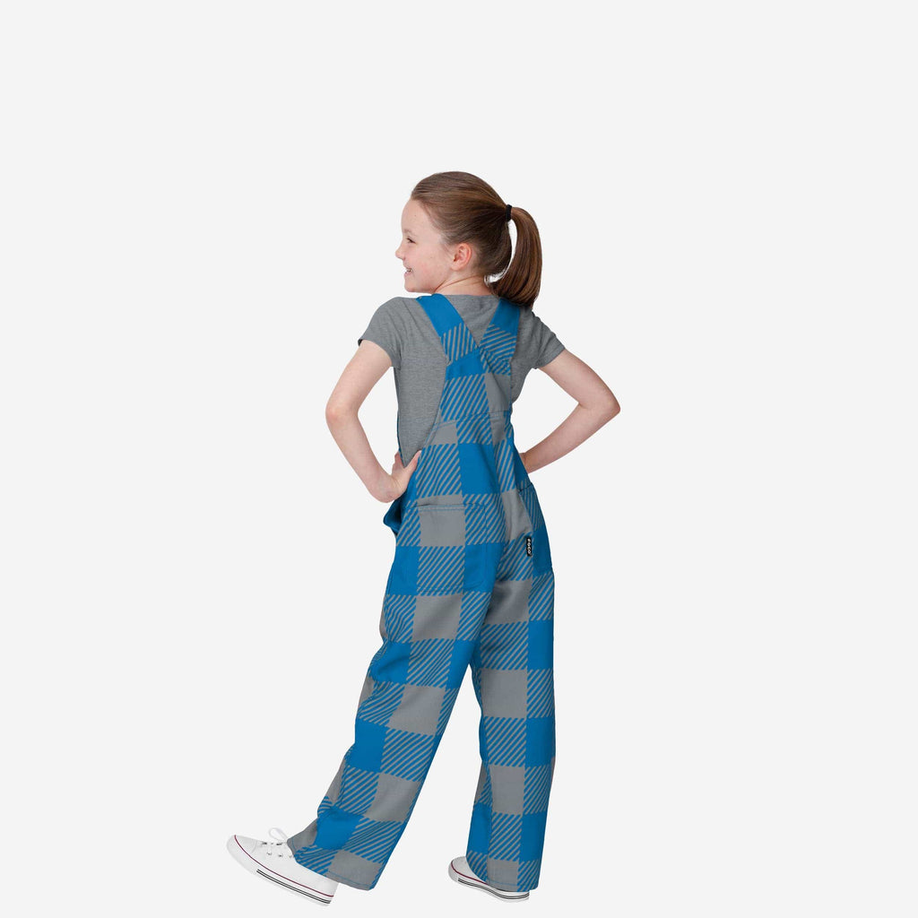 Detroit Lions Youth Plaid Bib Overalls FOCO