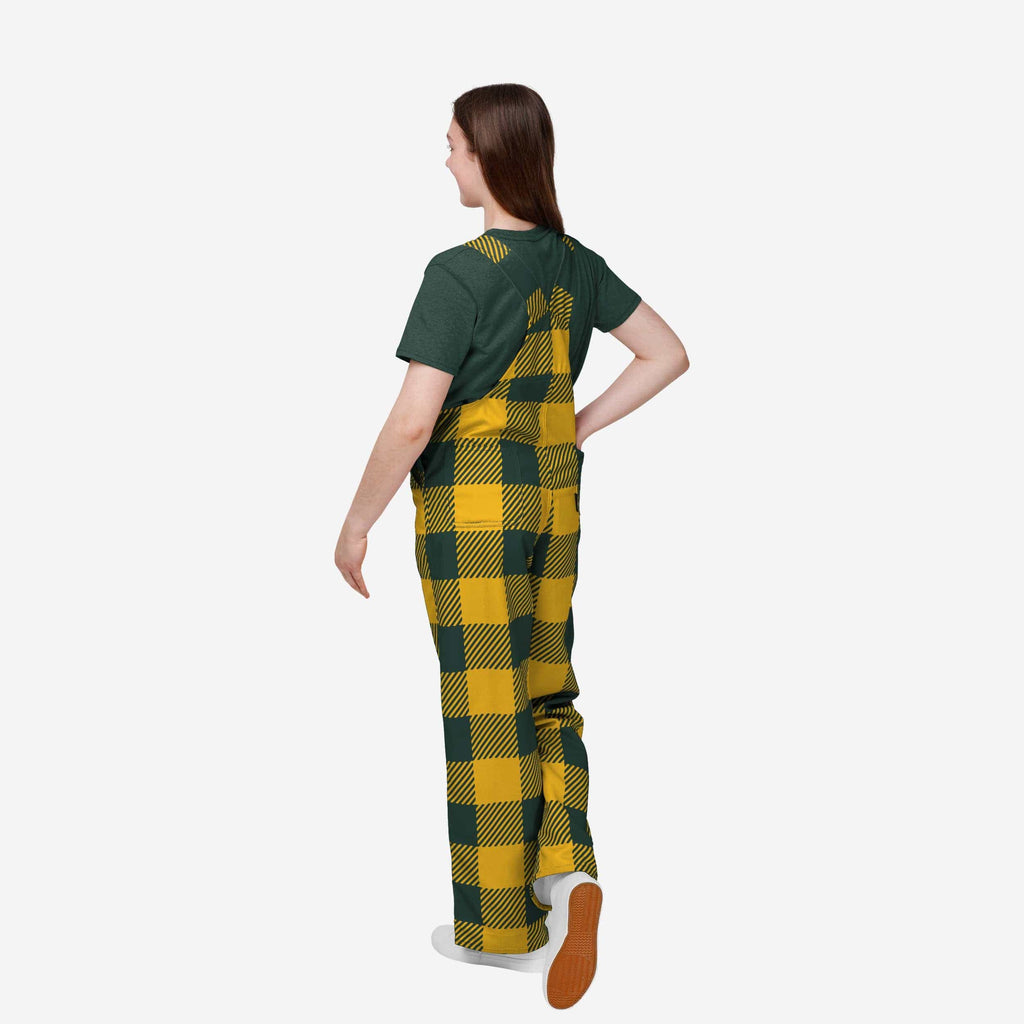 Green Bay Packers Youth Plaid Bib Overalls FOCO