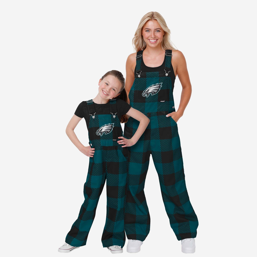 Philadelphia Eagles Youth Plaid Bib Overalls FOCO