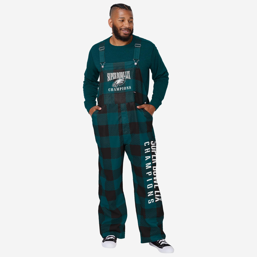 Philadelphia Eagles Super Bowl LIX Champions Plaid Bib Overalls FOCO