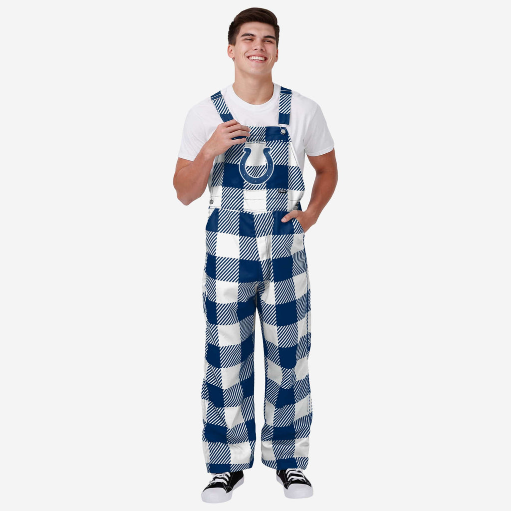 Indianapolis Colts Mens Plaid Bib Overalls FOCO