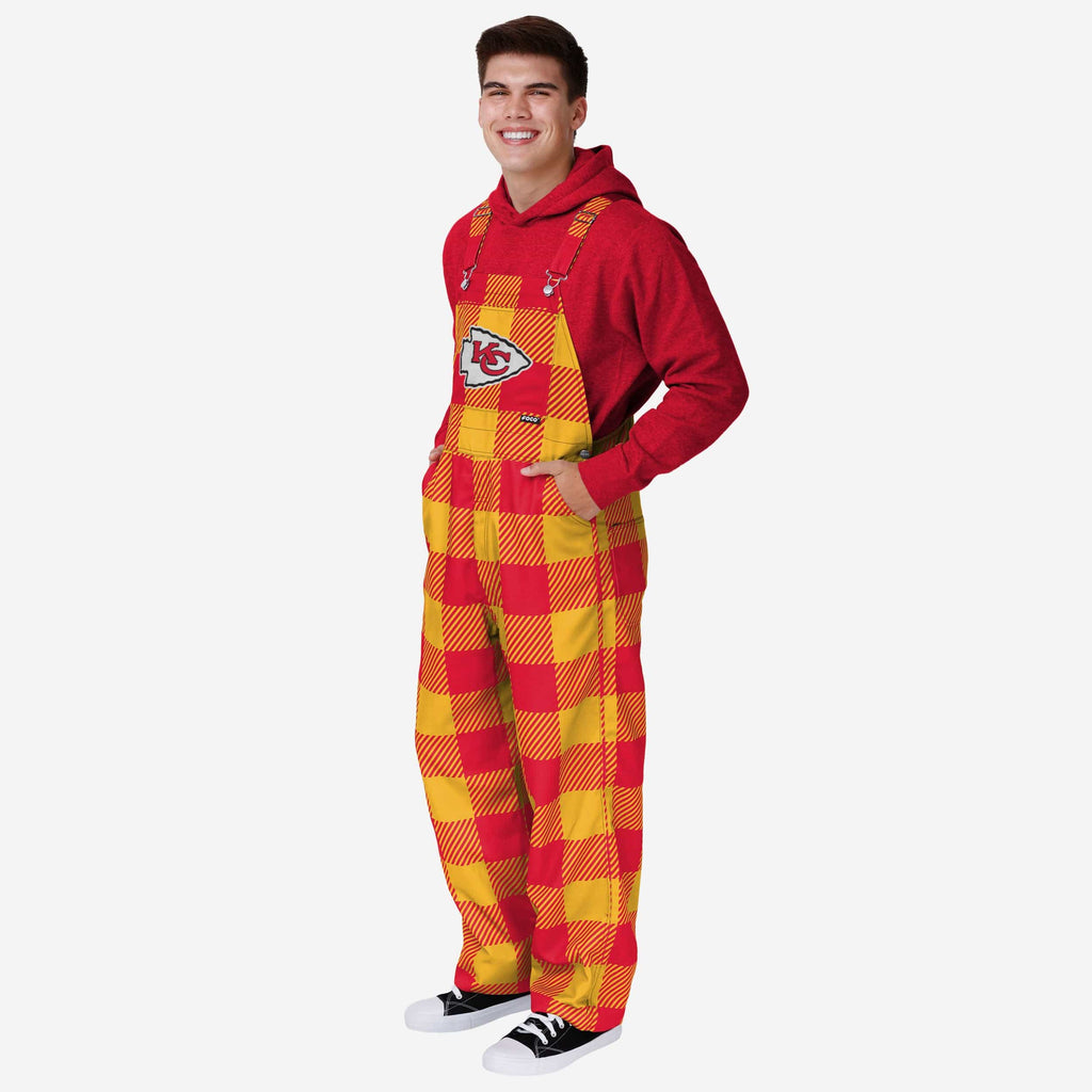 Kansas City Chiefs Mens Plaid Bib Overalls FOCO