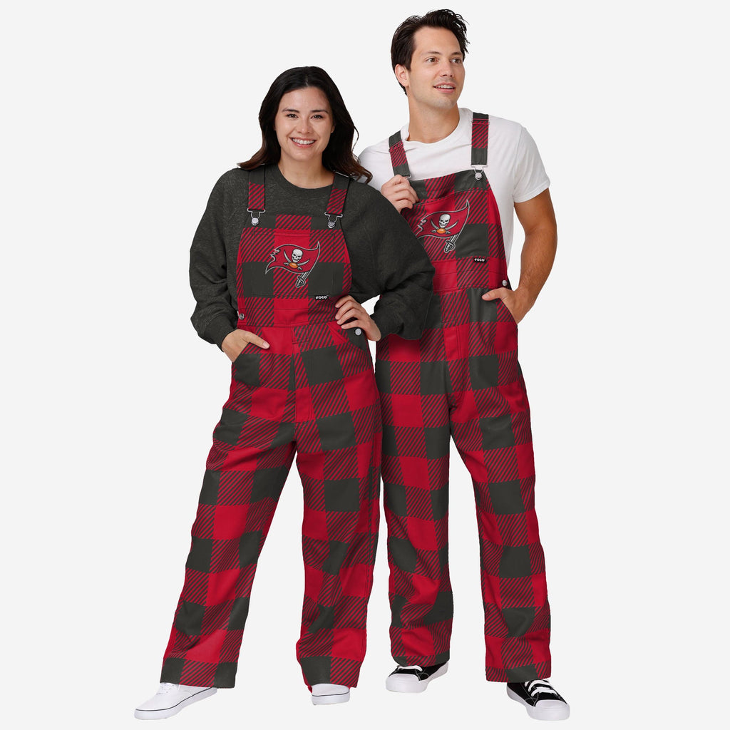 Tampa Bay Buccaneers Mens Plaid Bib Overalls FOCO