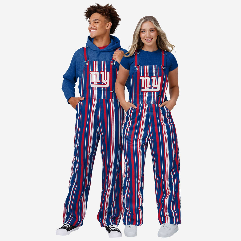 New York Giants Mens Hyper Stripe Bib Overalls FOCO