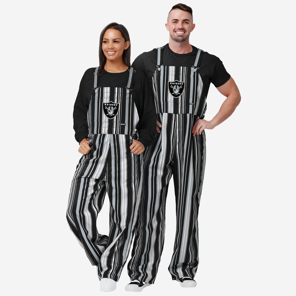 Las Vegas Raiders Mens Hyper Stripe Bib Overalls FOCO