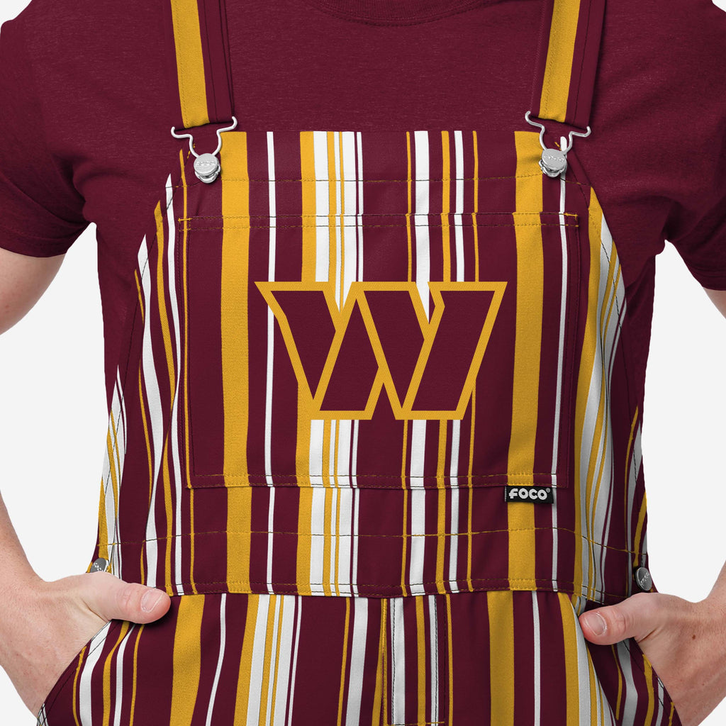 Washington Commanders Mens Hyper Stripe Bib Overalls FOCO