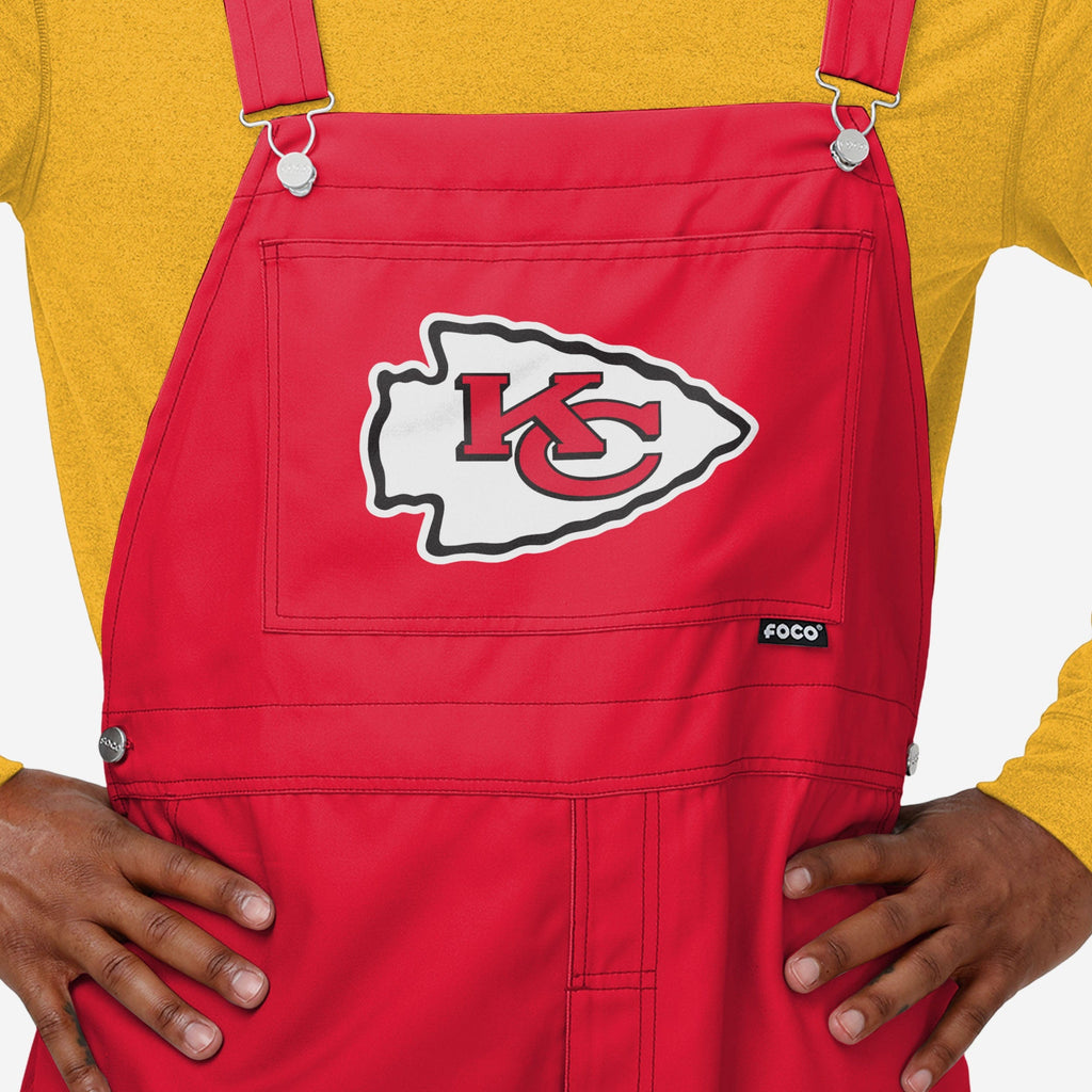 Kansas City Chiefs Mens Solid Wordmark Bib Overalls FOCO