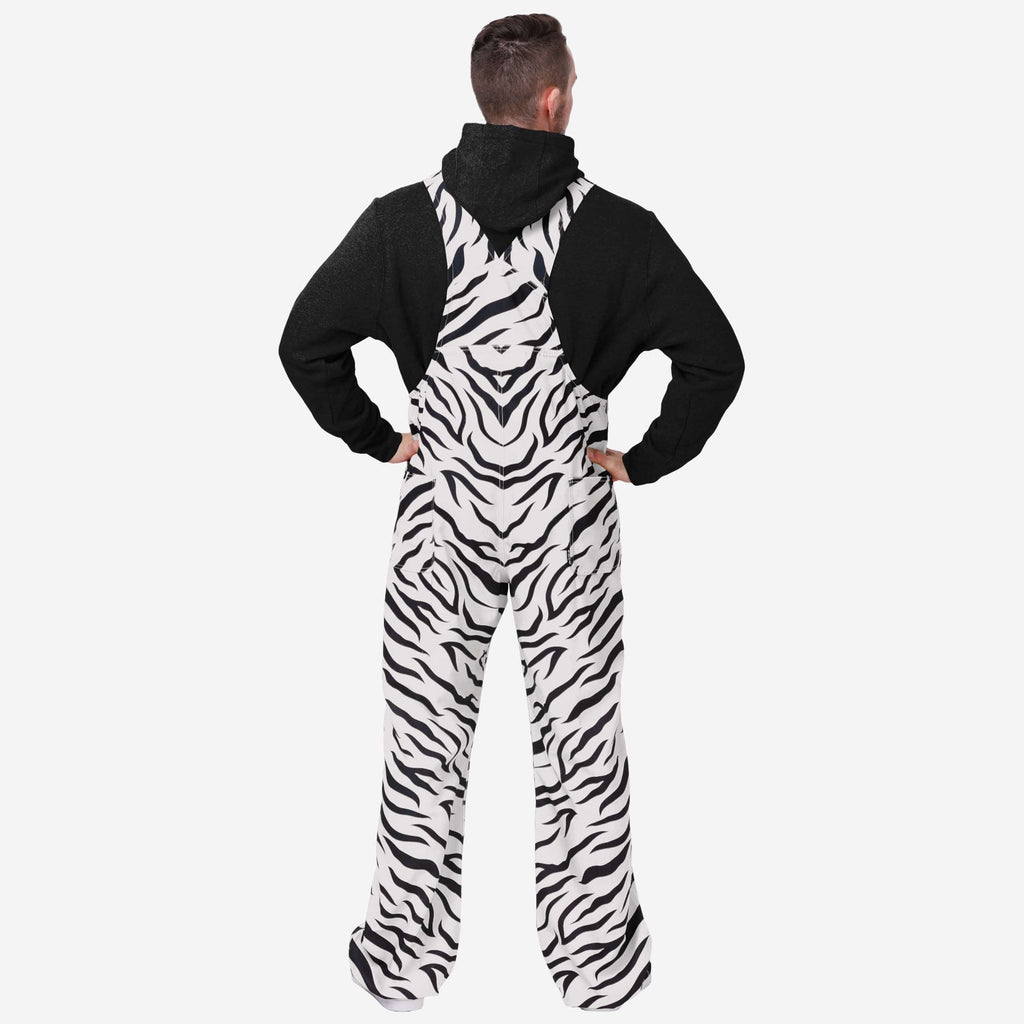 Cincinnati Bengals Mens White Tiger Stripe Thematic Bib Overalls FOCO