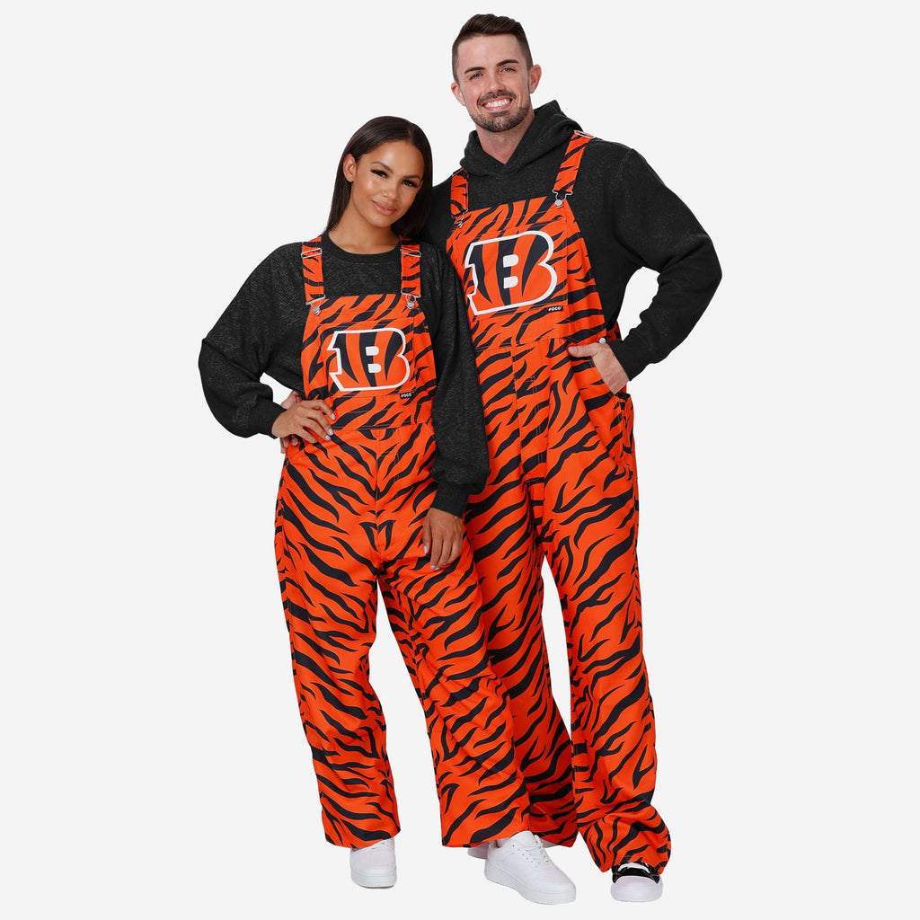 Cincinnati Bengals Mens Tiger Stripe Thematic Bib Overalls FOCO