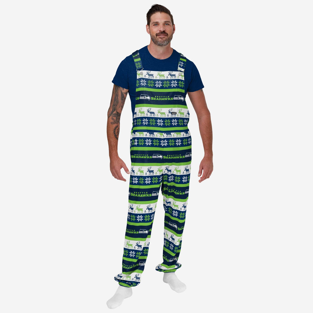 Seattle Seahawks Mens Ugly Home Gating Bib Overalls FOCO