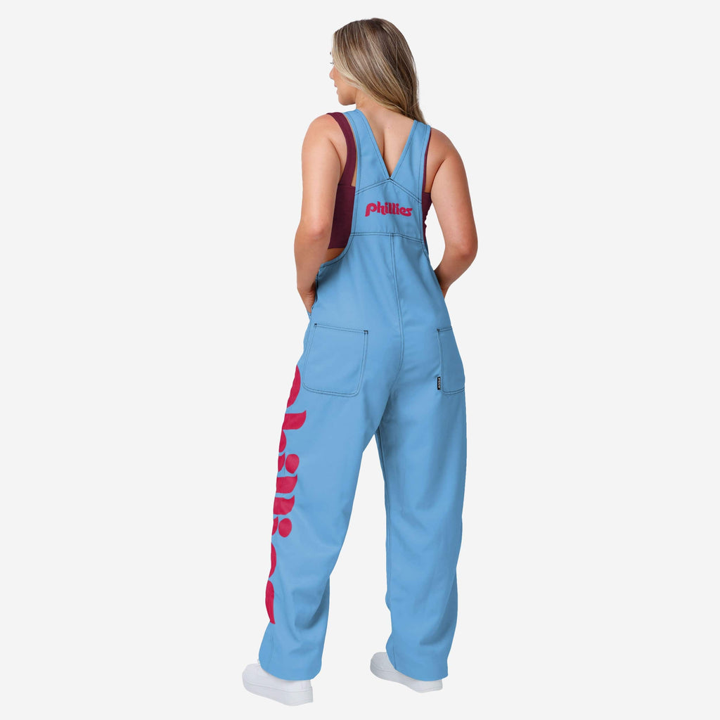 Philadelphia Phillies Womens Powder Blue Big Logo Bib Overalls FOCO