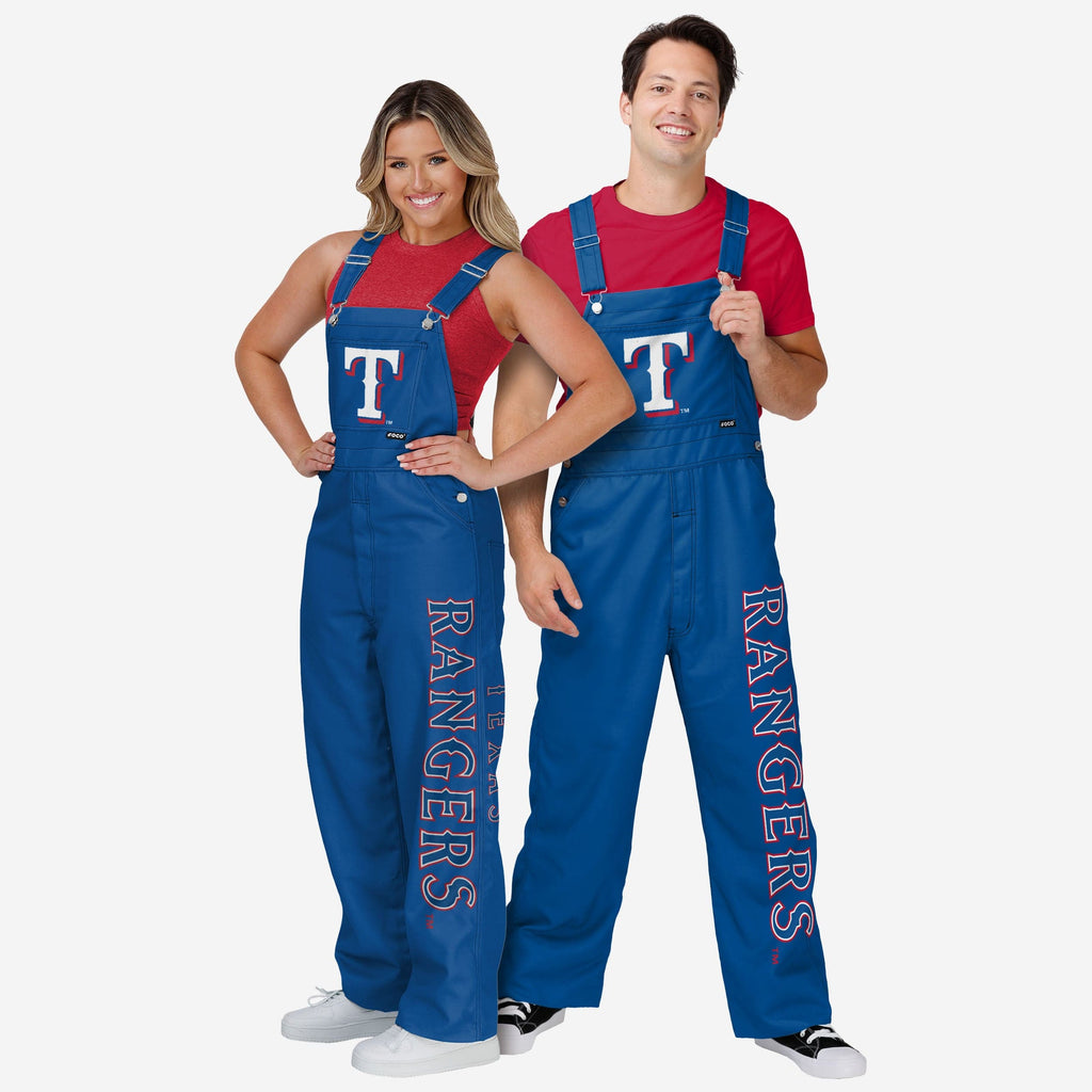 Texas Rangers Womens Big Logo Bib Overalls FOCO