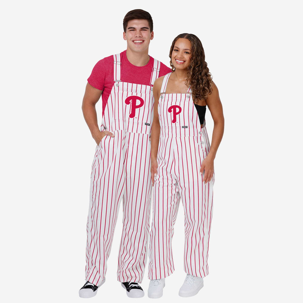 Philadelphia Phillies Womens Pinstripe Bib Overalls FOCO