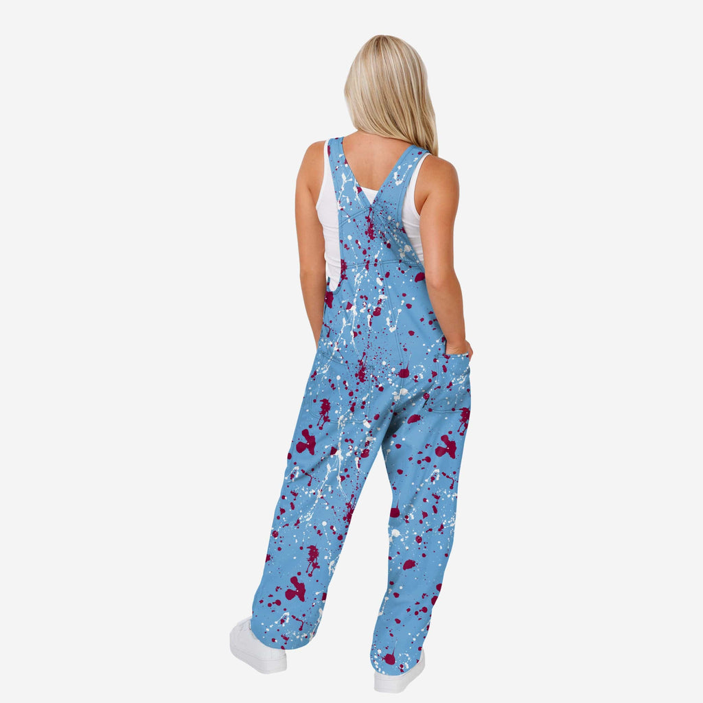 Philadelphia Phillies Womens Powder Blue Paint Splatter Bib Overalls FOCO