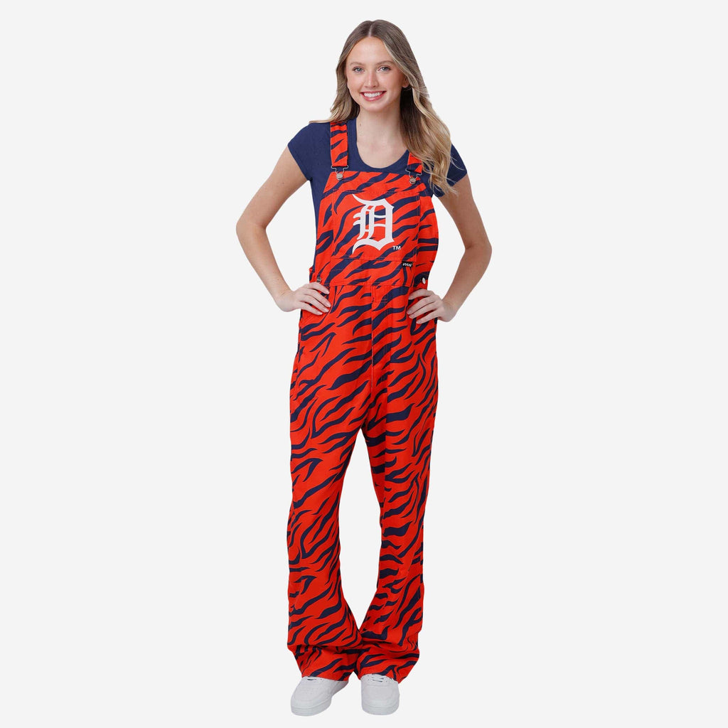 Detroit Tigers Womens Tiger Stripe Thematic Bib Overalls FOCO