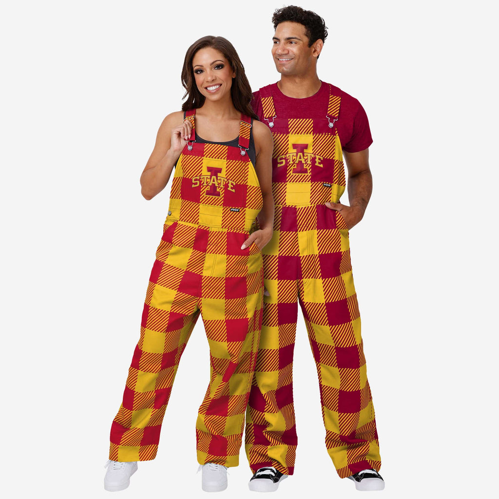 Iowa State Cyclones Womens Plaid Bib Overalls FOCO