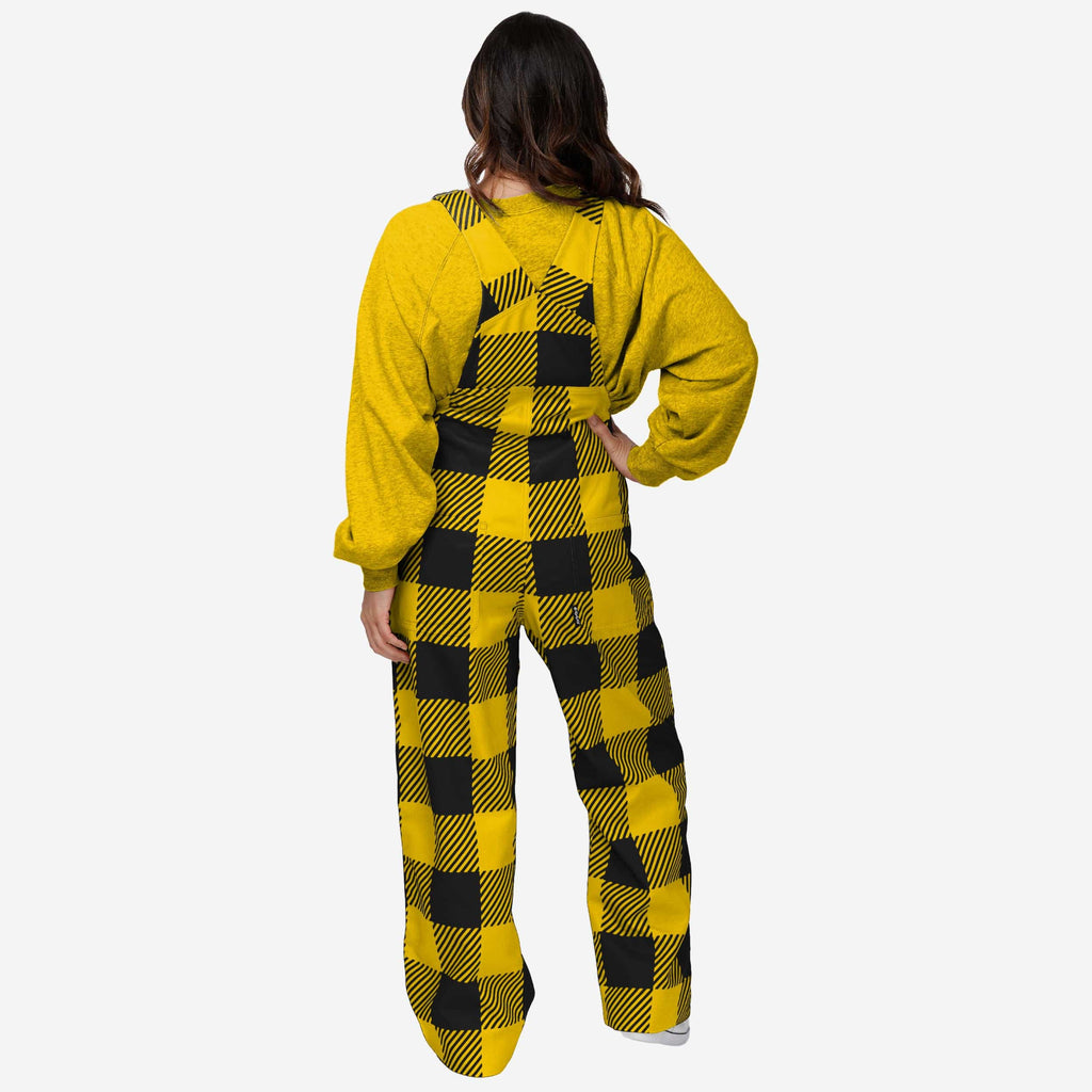 Iowa Hawkeyes Womens Plaid Bib Overalls FOCO