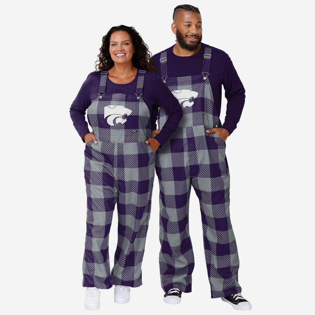 Kansas State Wildcats Womens Plaid Bib Overalls FOCO