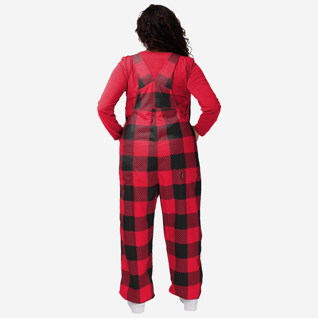 NC State Wolfpack Womens Plaid Bib Overalls FOCO