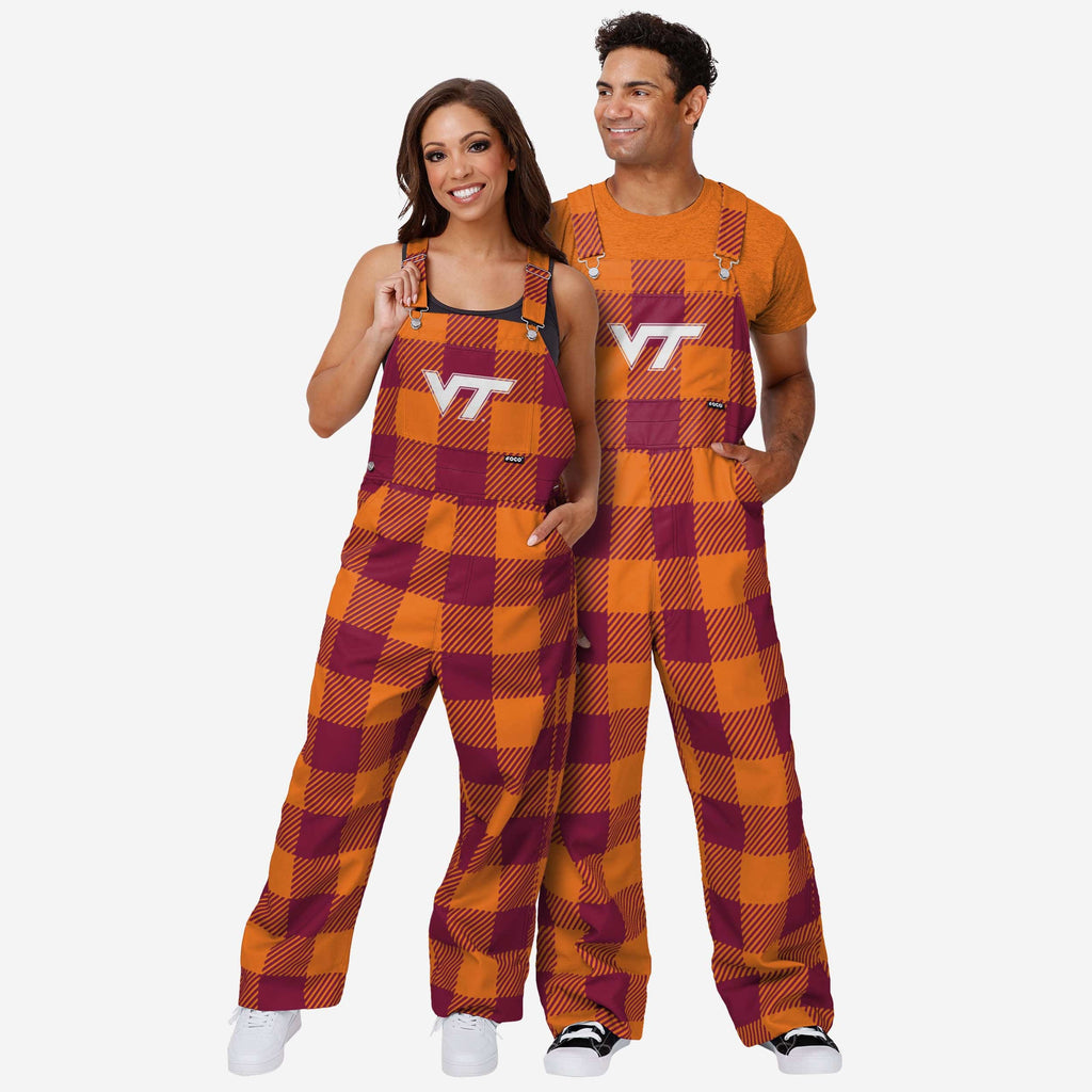 Virginia Tech Hokies Womens Plaid Bib Overalls FOCO