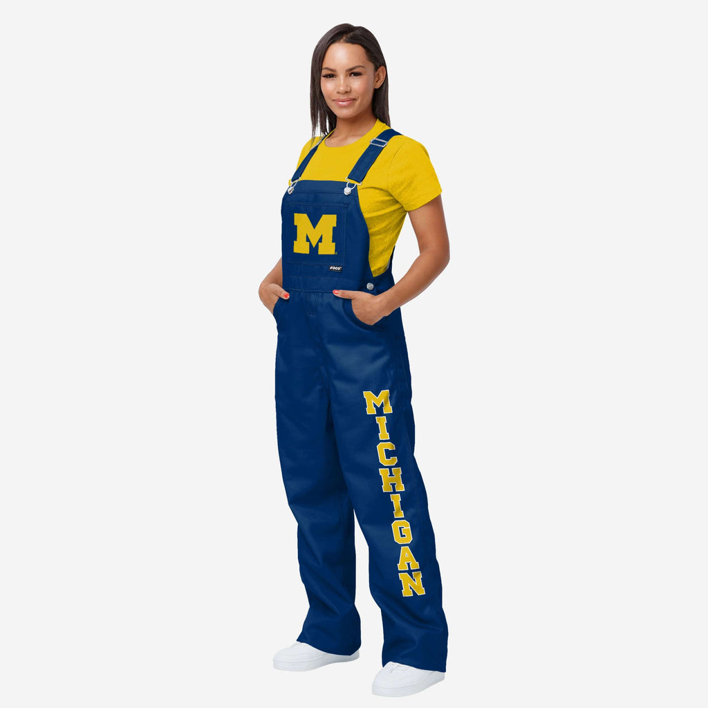 Michigan Wolverines Womens Big Logo Bib Overalls FOCO