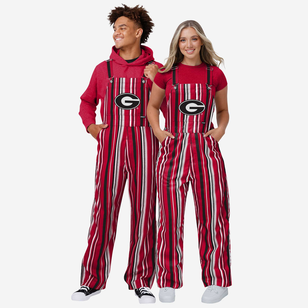 Georgia Bulldogs Womens Hyper Stripe Bib Overalls FOCO