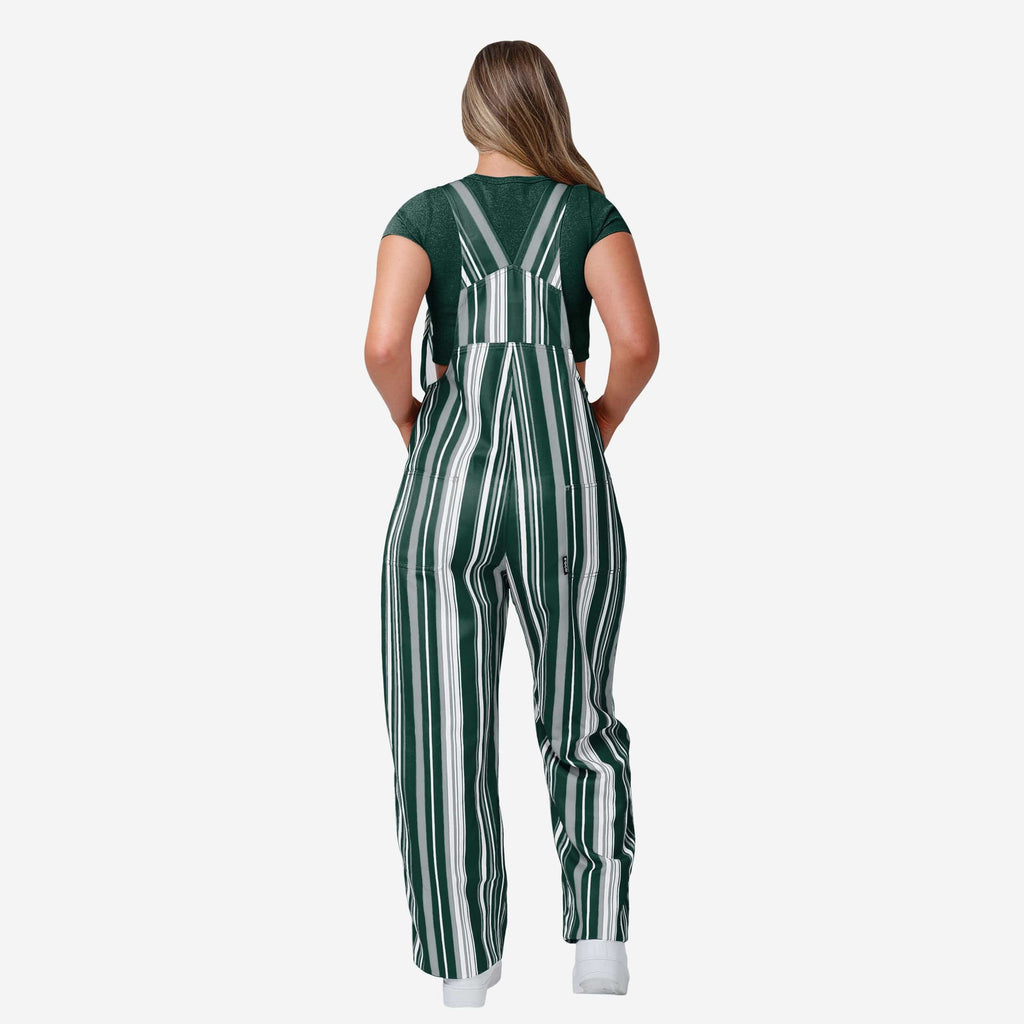Michigan State Spartans Womens Hyper Stripe Bib Overalls FOCO