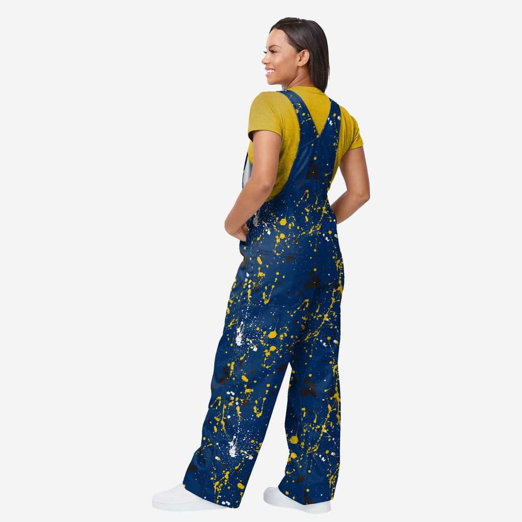 Michigan Wolverines Womens Paint Splatter Bib Overalls FOCO