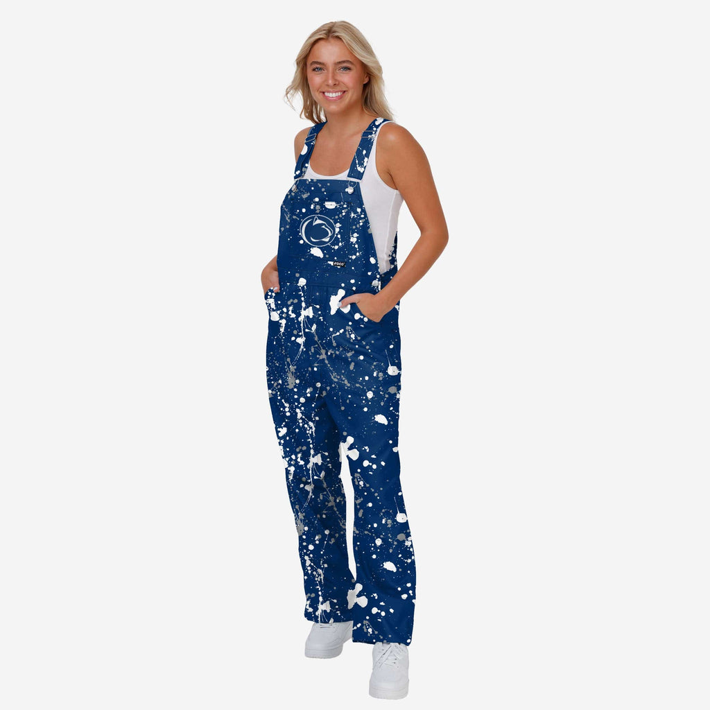 Penn State Nittany Lions Womens Paint Splatter Bib Overalls FOCO