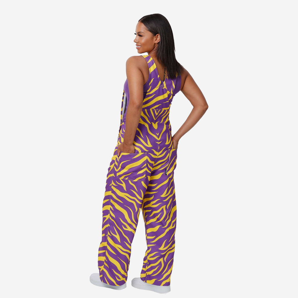 LSU Tigers Womens Tiger Stripe Thematic Bib Overalls FOCO