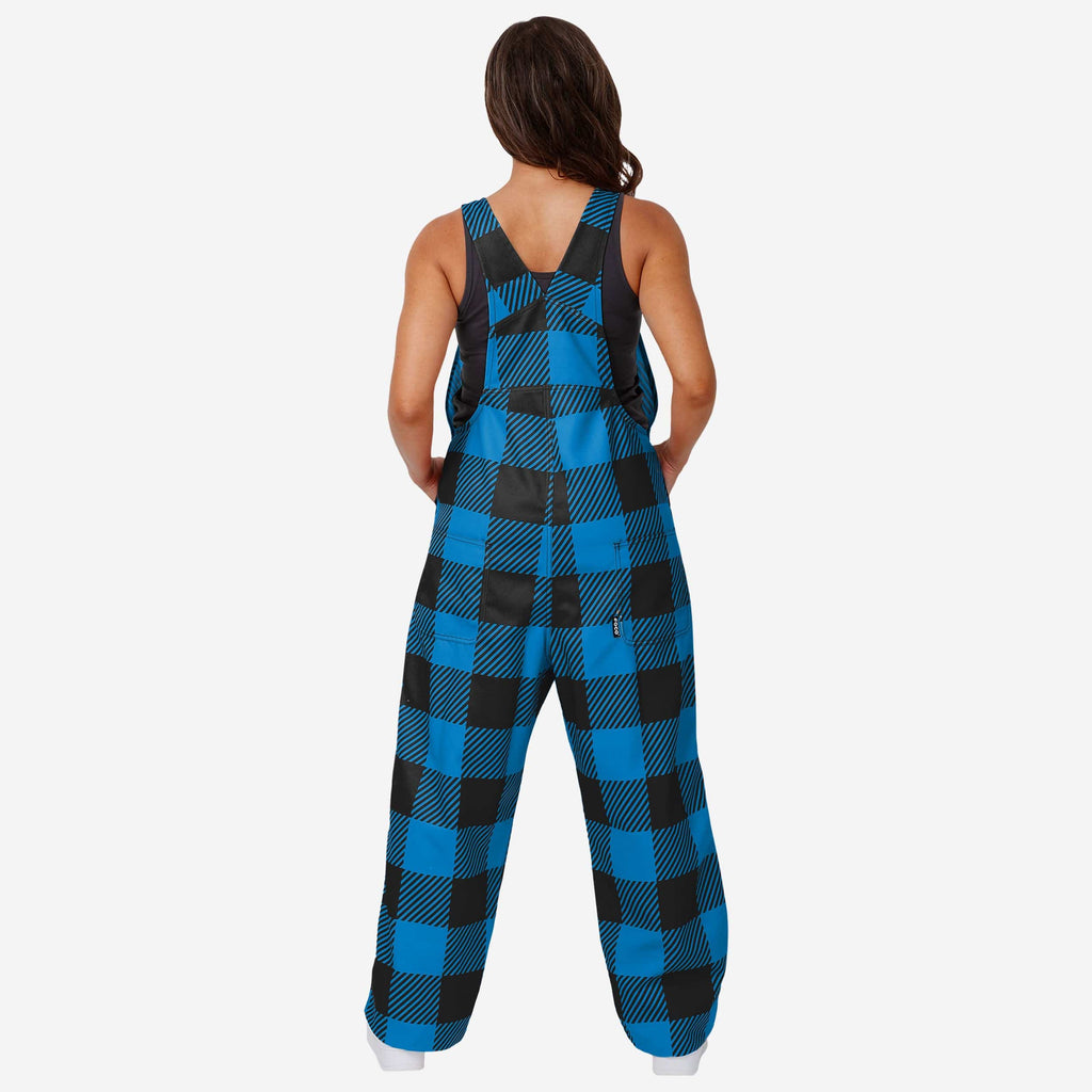 Carolina Panthers Womens Plaid Bib Overalls FOCO