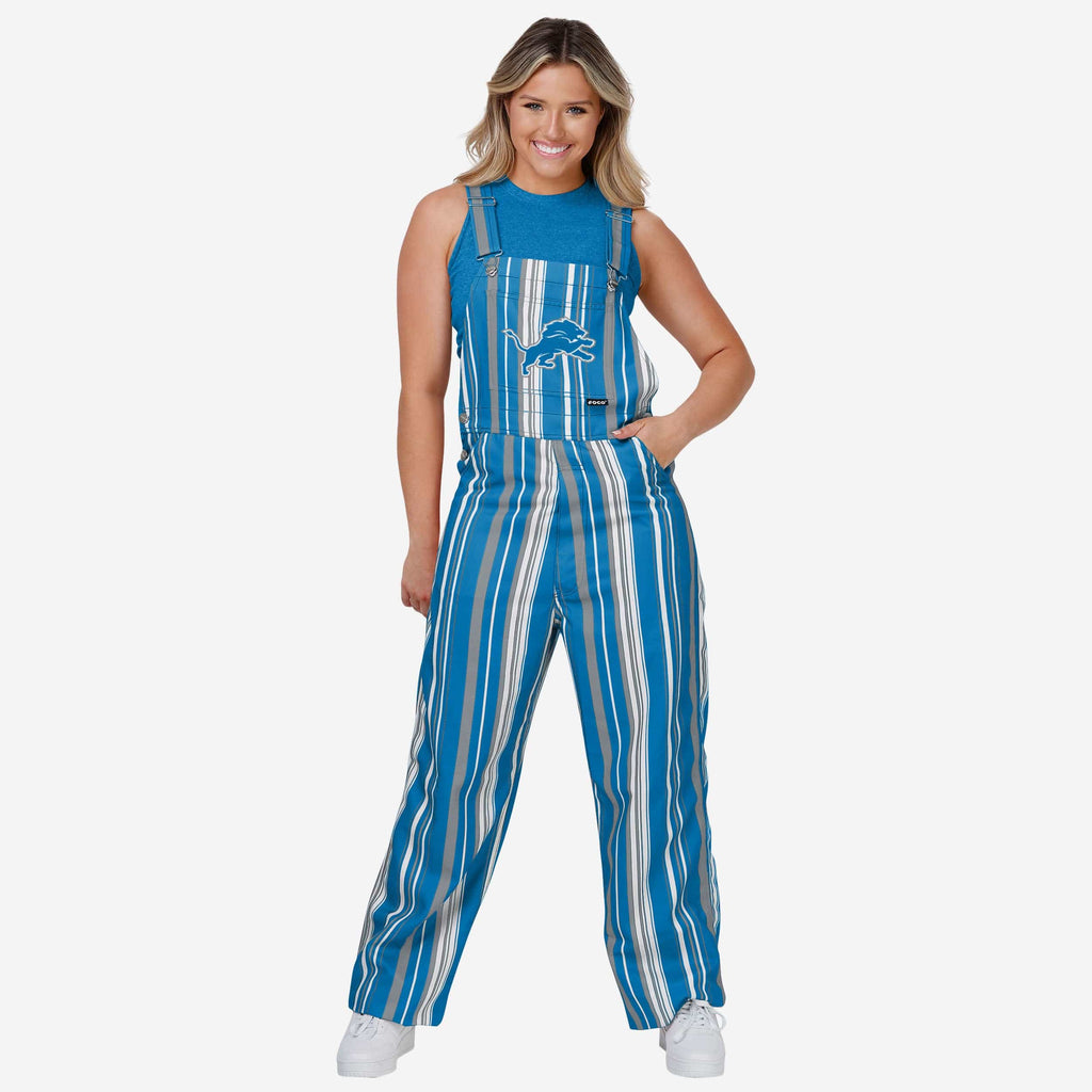 Detroit Lions Womens Hyper Stripe Bib Overalls FOCO