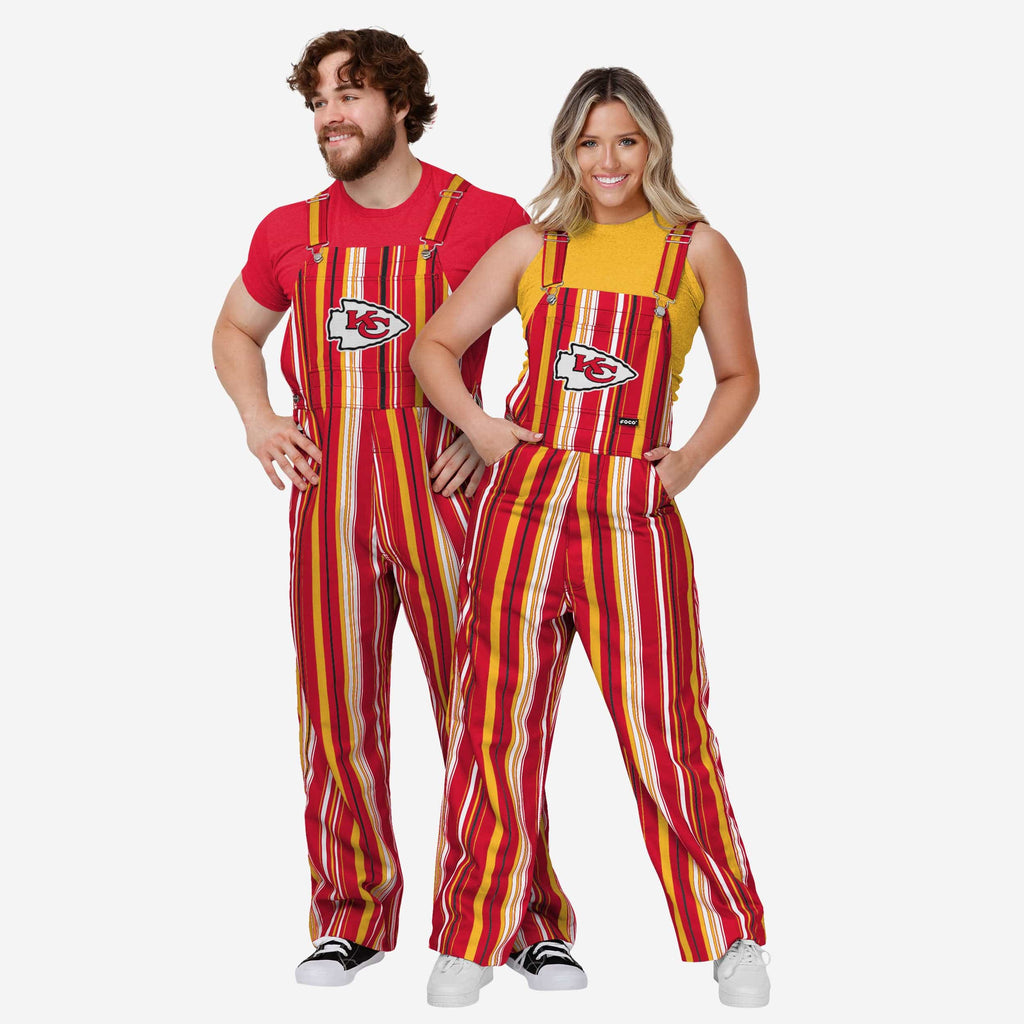 Kansas City Chiefs Womens Hyper Stripe Bib Overalls FOCO