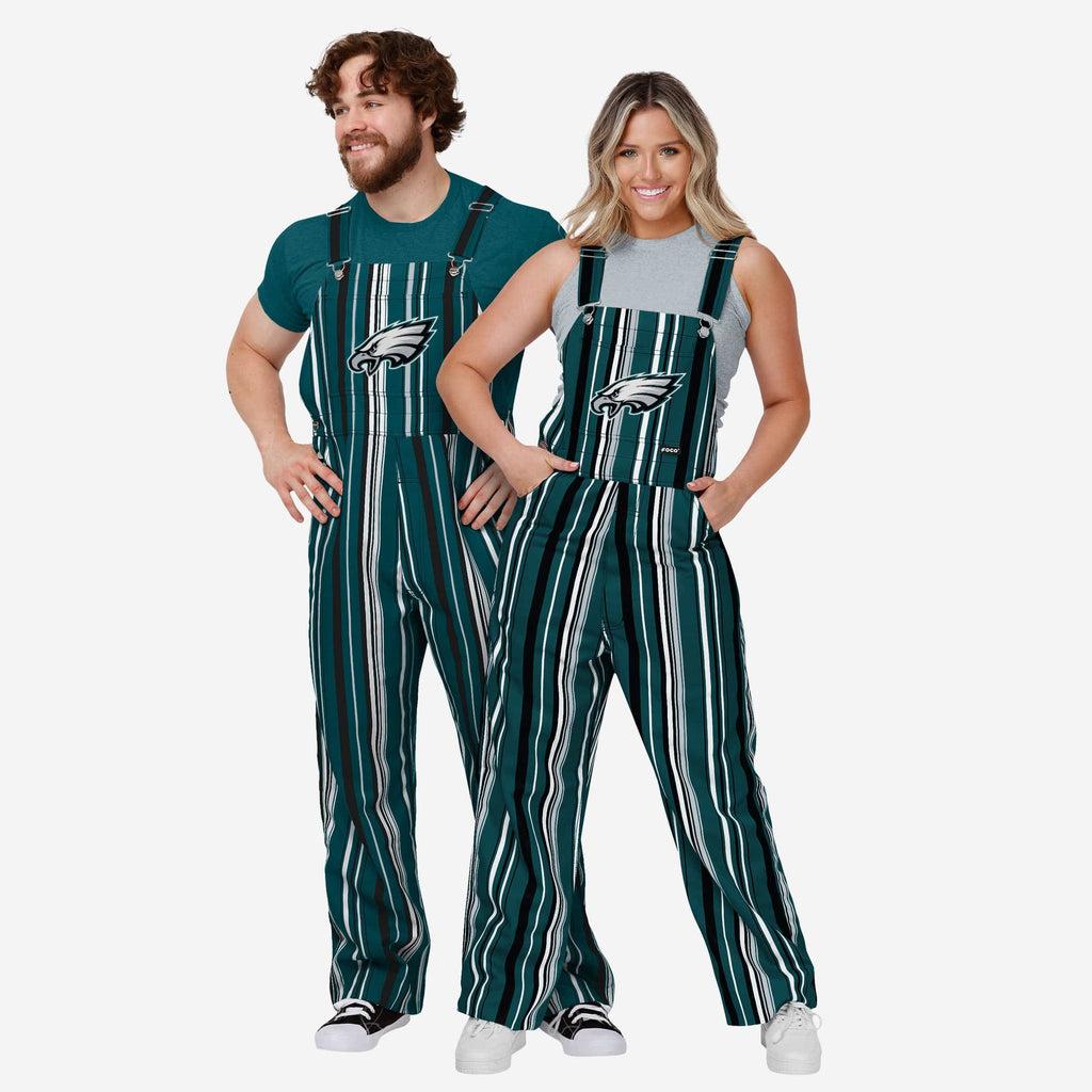 Philadelphia Eagles Womens Hyper Stripe Bib Overalls FOCO