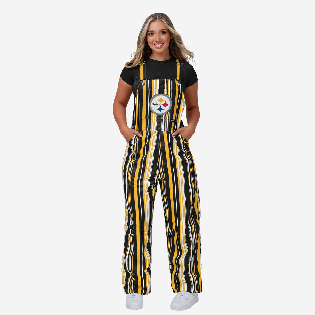 Pittsburgh Steelers Womens Hyper Stripe Bib Overalls FOCO