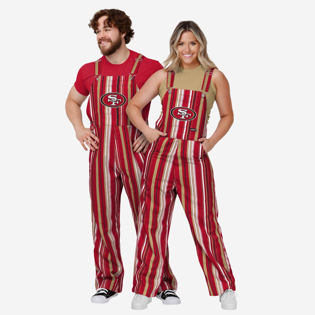 San Francisco 49ers Womens Hyper Stripe Bib Overalls FOCO