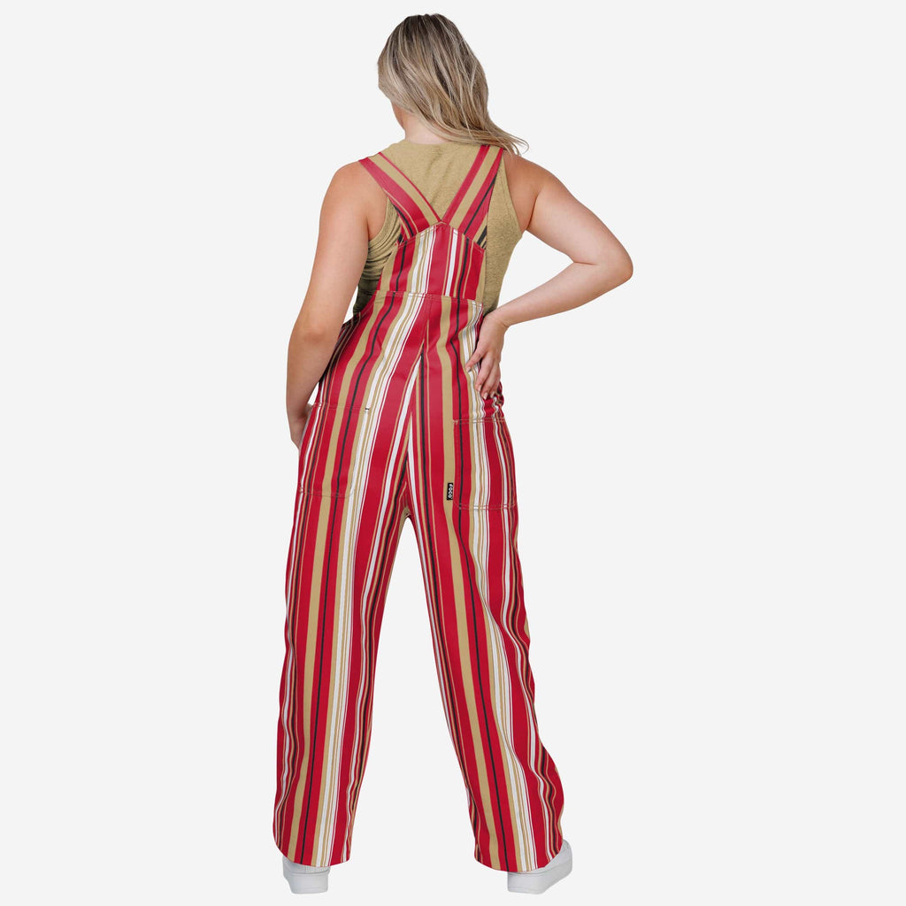 San Francisco 49ers Womens Hyper Stripe Bib Overalls FOCO