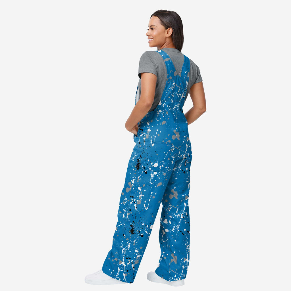 Detroit Lions Womens Paint Splatter Bib Overalls FOCO