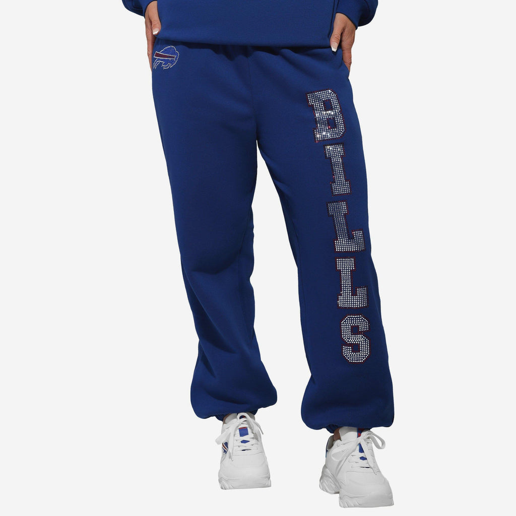 Buffalo Bills Womens Big Wordmark Rhinestone Sweatpants FOCO
